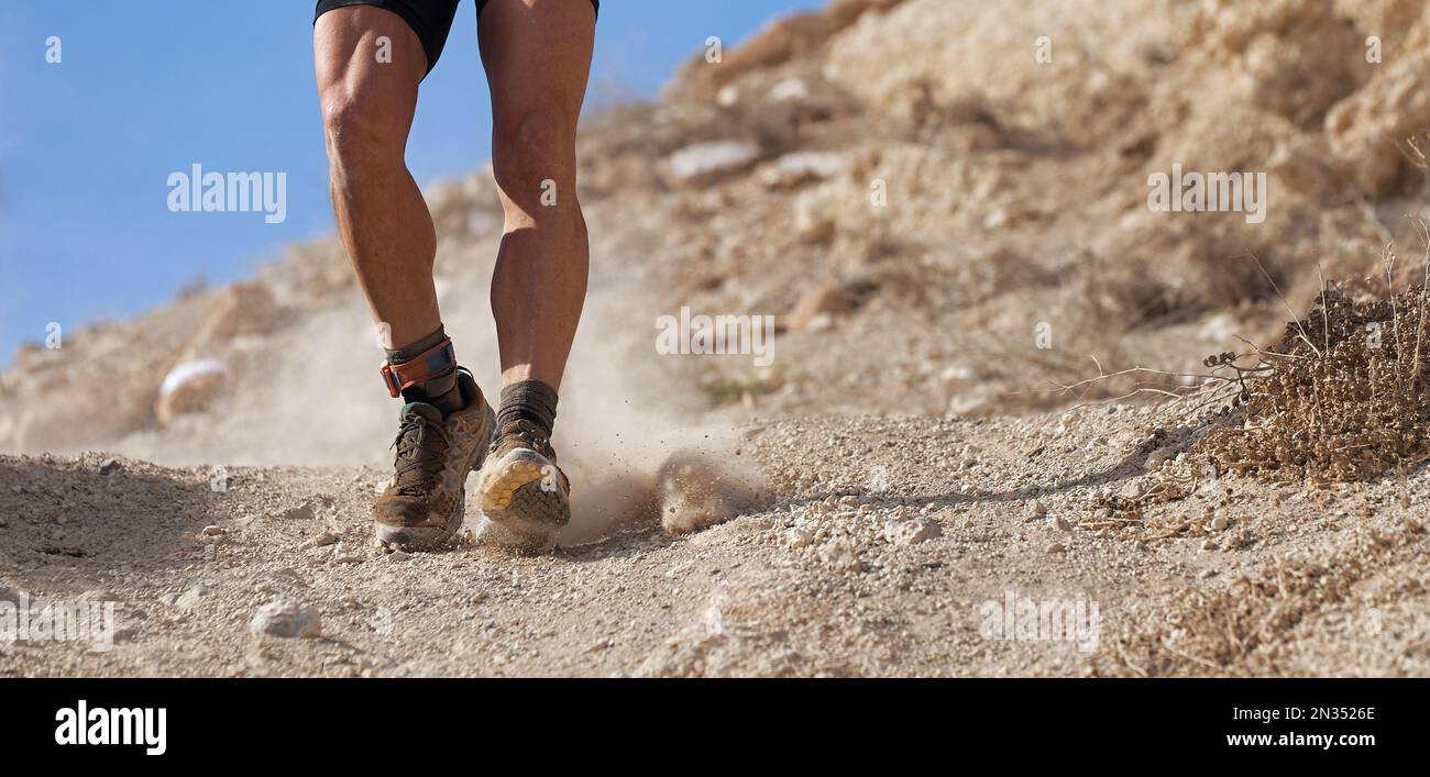 Trail running man marathon running athlete extreme cross Stock Photo ...