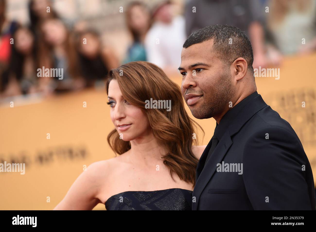 Chelsea Peretti, left, and Jordan Peele arrive at the 21st annual ...