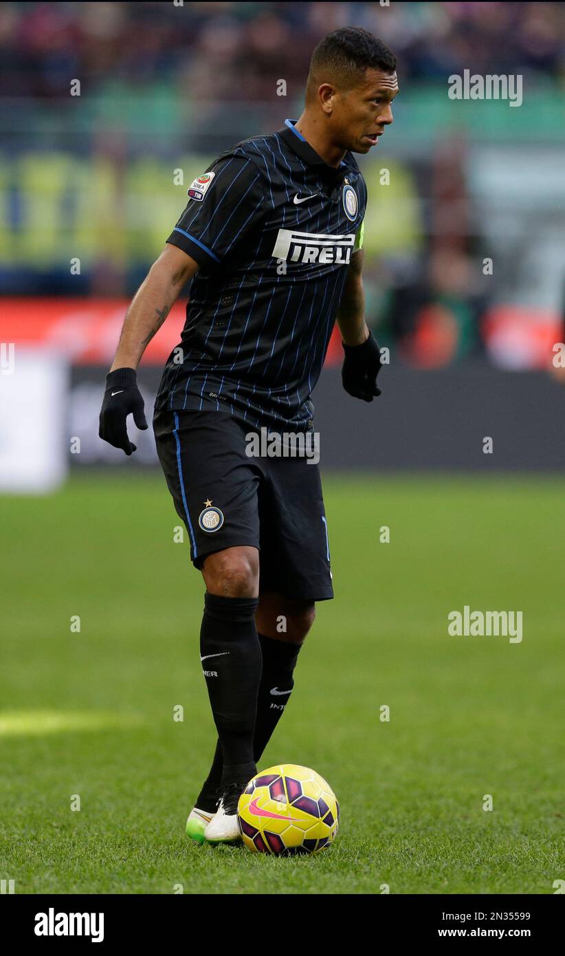 Inter Milan's Fredy Guarin controls the ball during a Serie A soccer ...