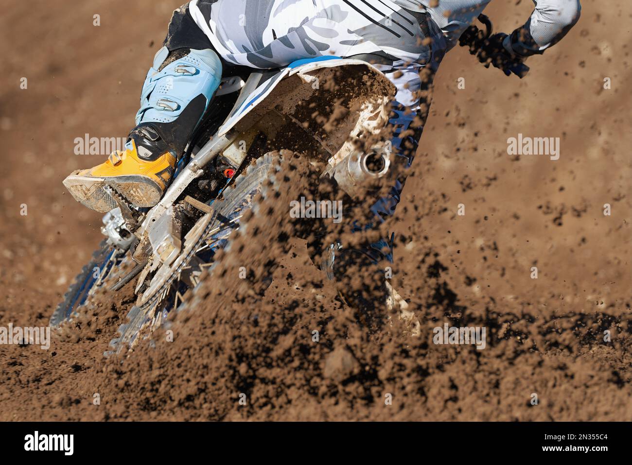 Racer boy on motorcycle participates in motocross race, active extreme ...