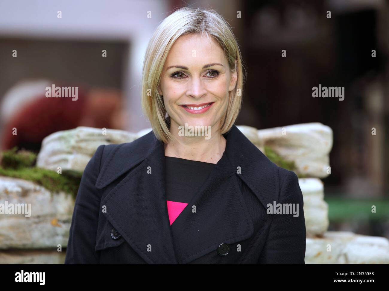 Presenter Jenni Falconer poses for photographers on arrival at the ...