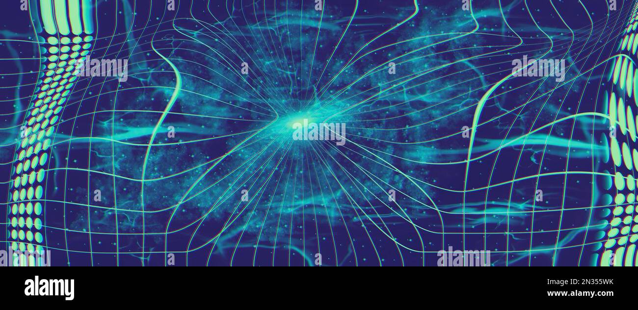 Multidirectional Wave Technology Space Universe Galaxy Matrix Astronomy Blue Elegant