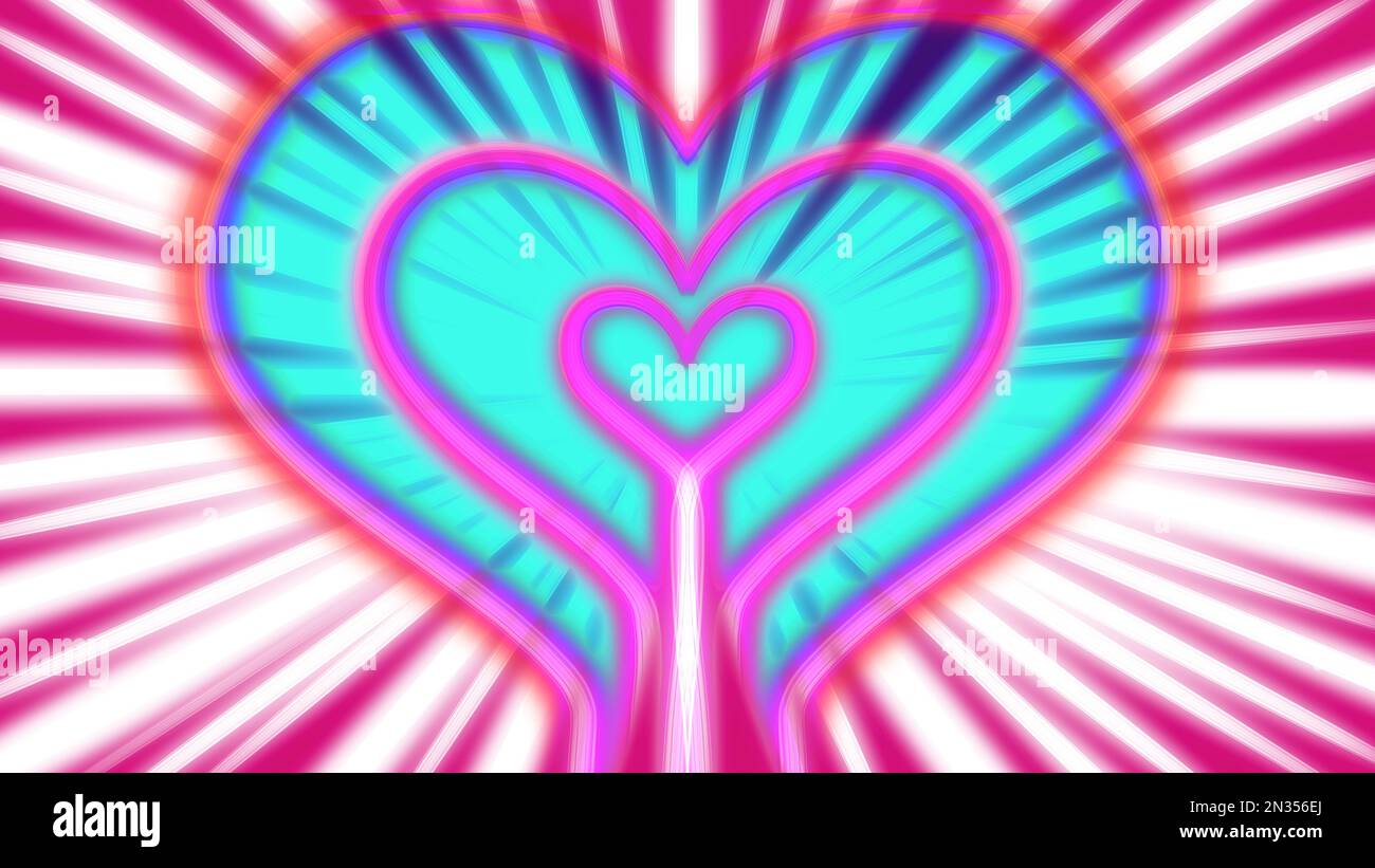 Magical bright heart with white sparkles throughout the background ...