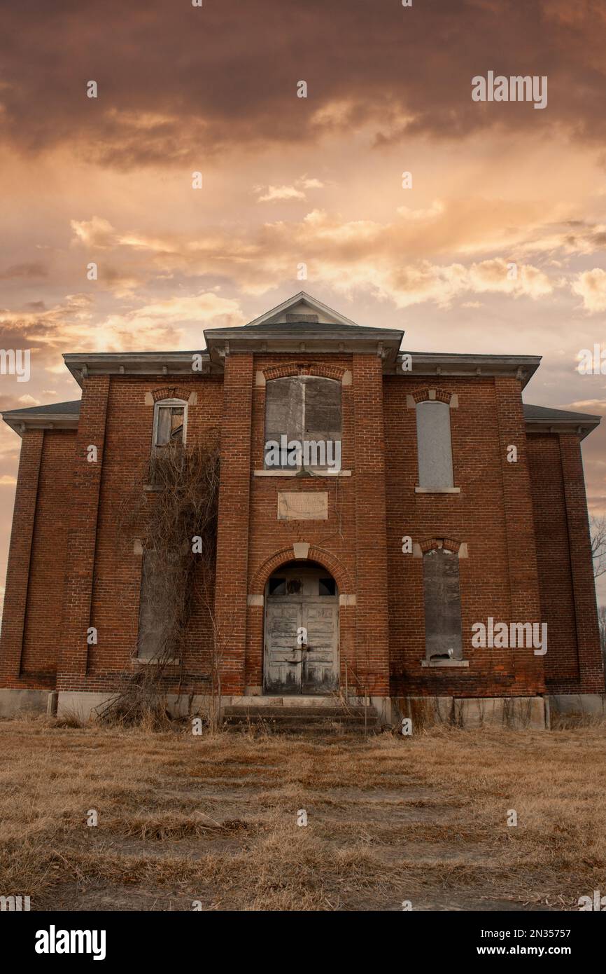 haunted school building indiana Stock Photo - Alamy