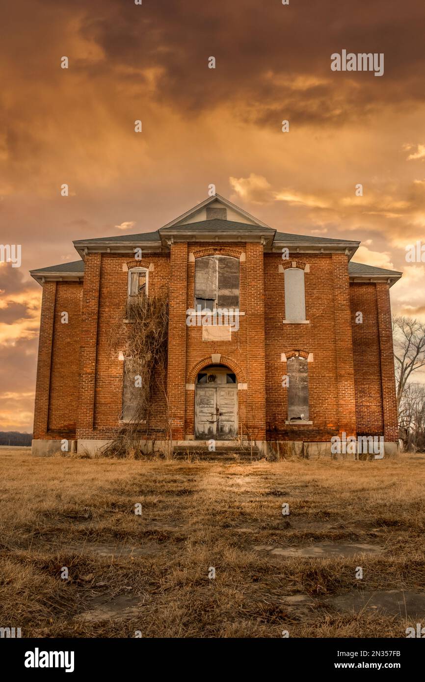 haunted school building indiana Stock Photo - Alamy
