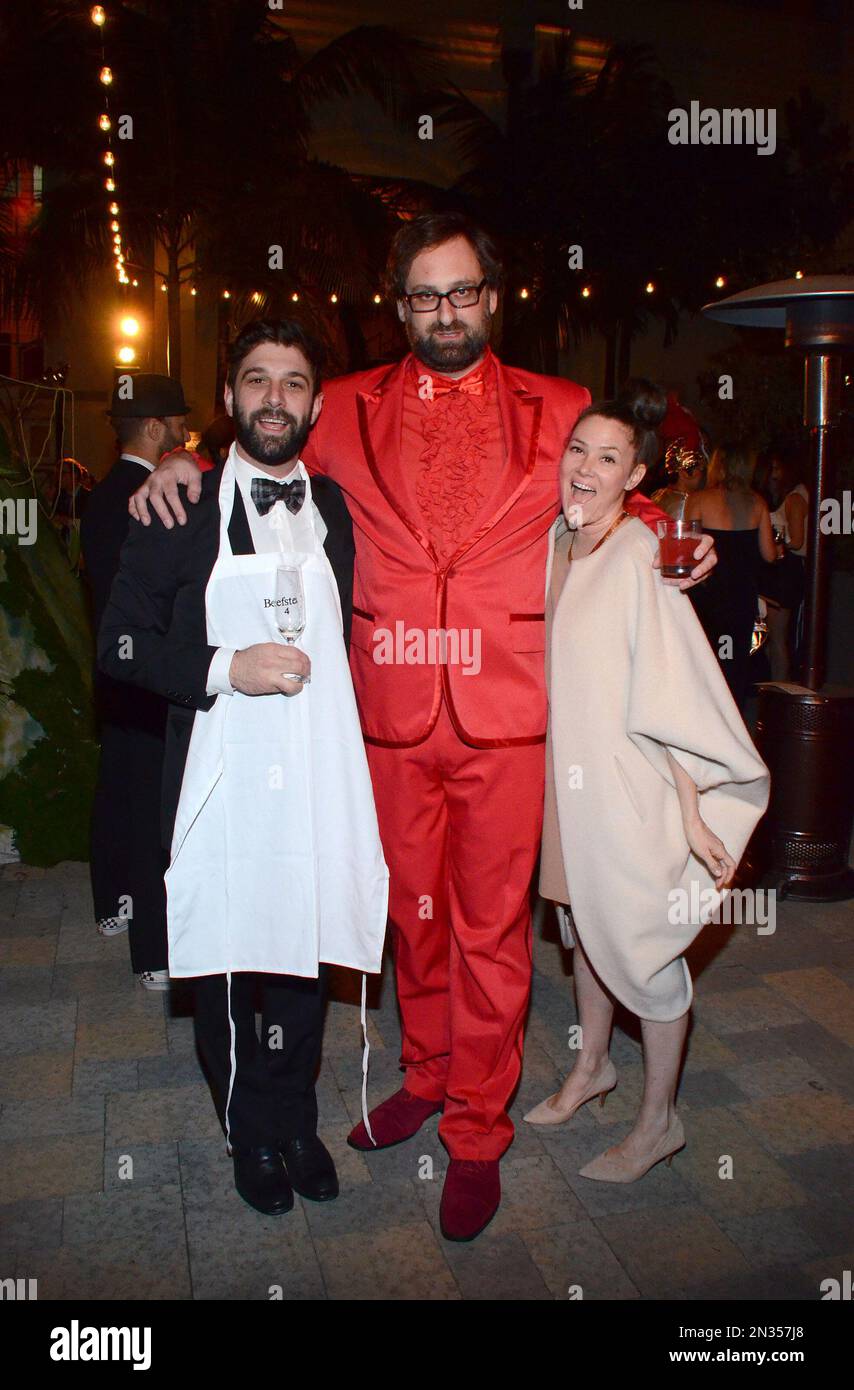 Eric Wareheim (C) and guests celebrate at Beefsteak 4 at Vibiana on ...