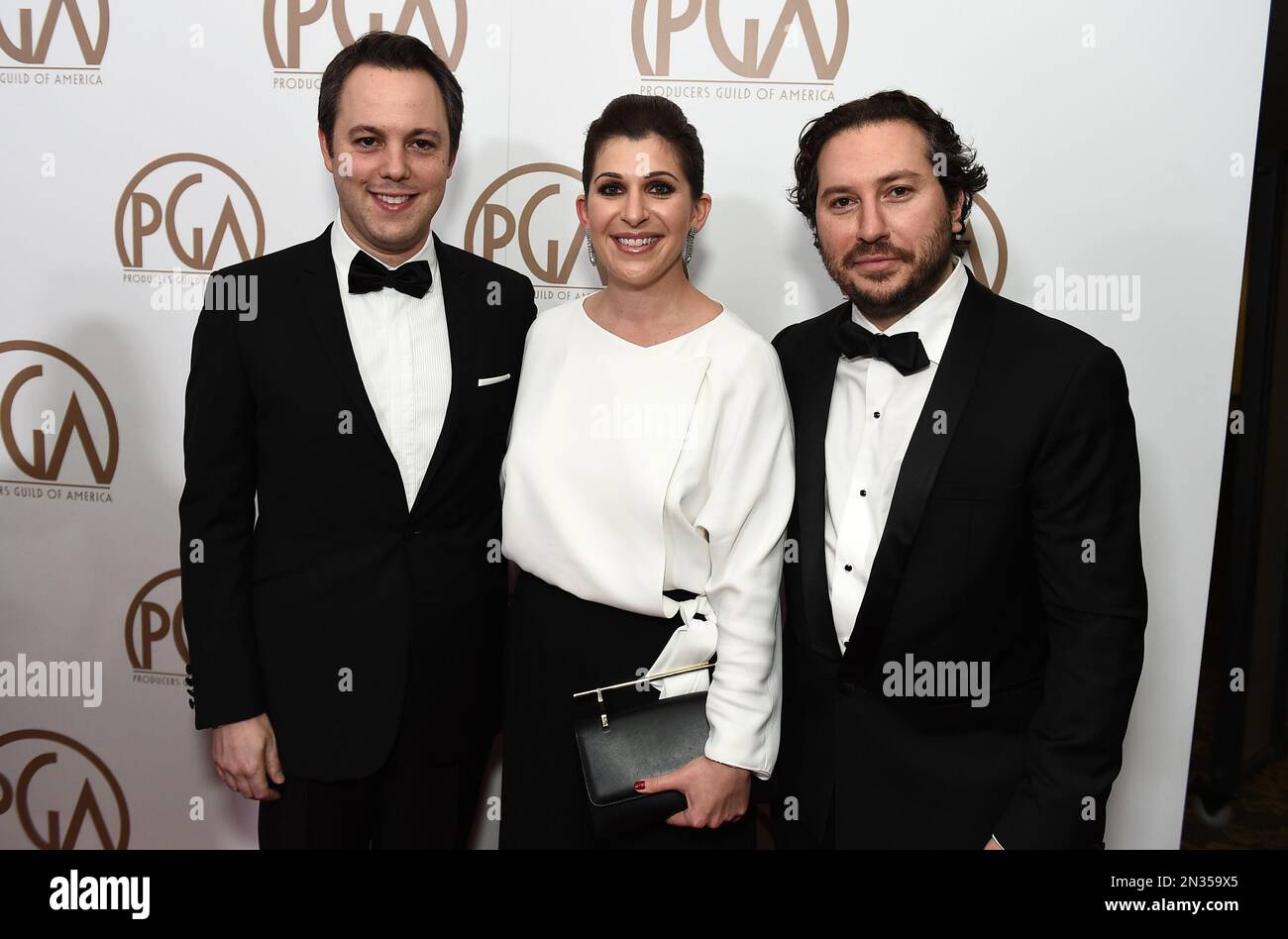 Ido Ostrowsky, from left, Nora Grossman, and Teddy Schwarzman arrive at ...