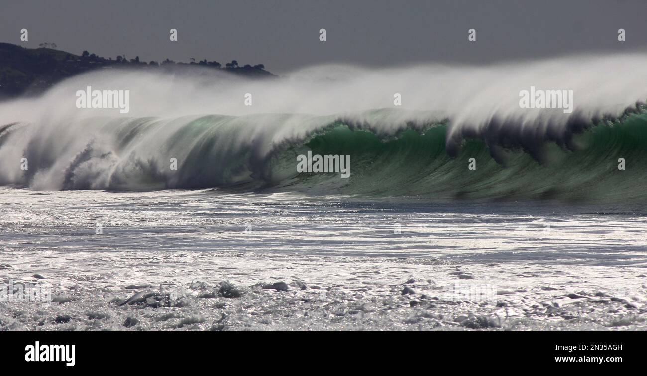 Huge surf crashes ashore at El Segundo, Calif., Saturday, Jan. 24, 2015 ...