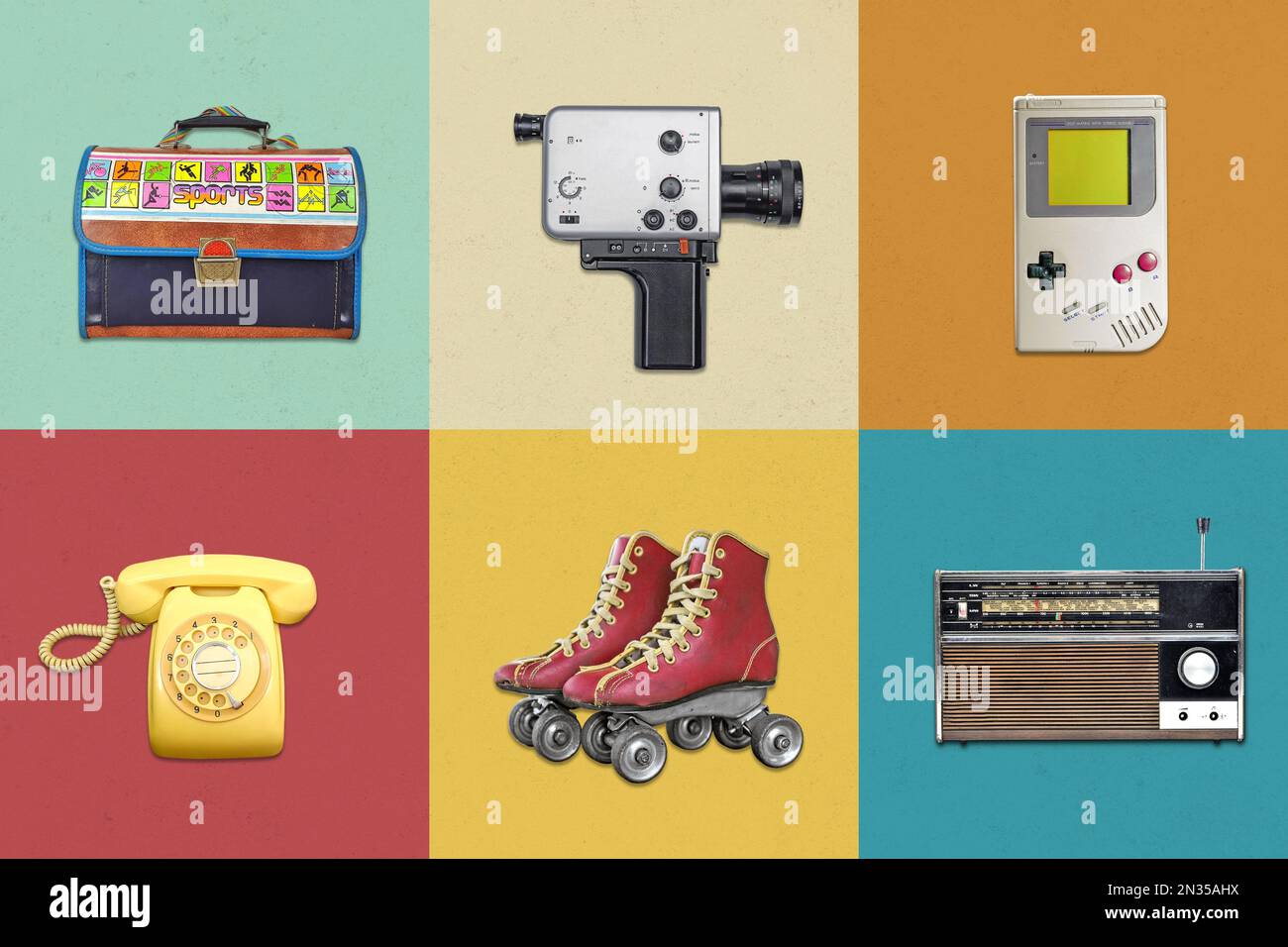 Retro things set from 1980s and 1990s. Collection of vintage ...