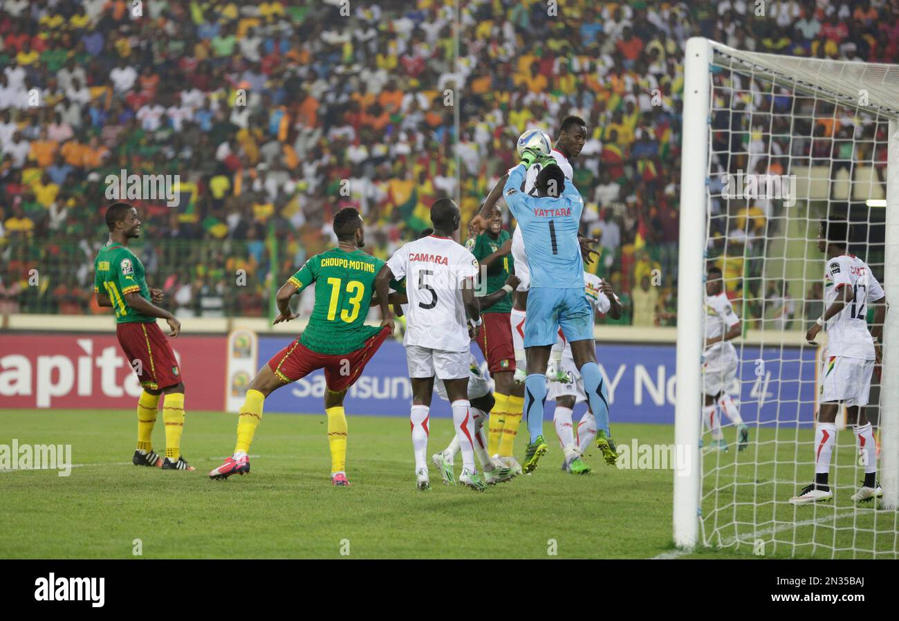 Guinea's Goal Keeper, Naby Yattara, catches the ball during their ...