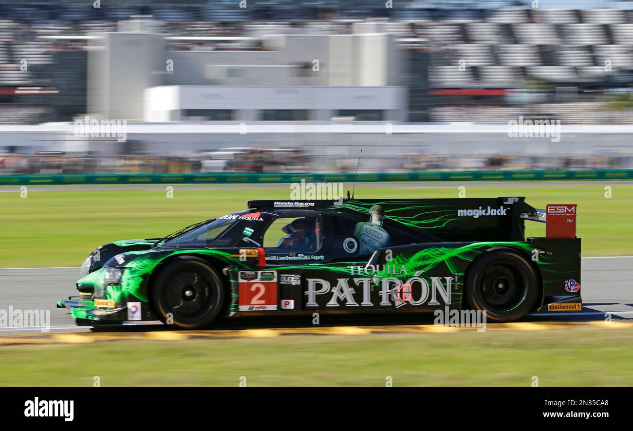Johannes van Overbeek drives the Honda HPD ARX during the early laps of ...