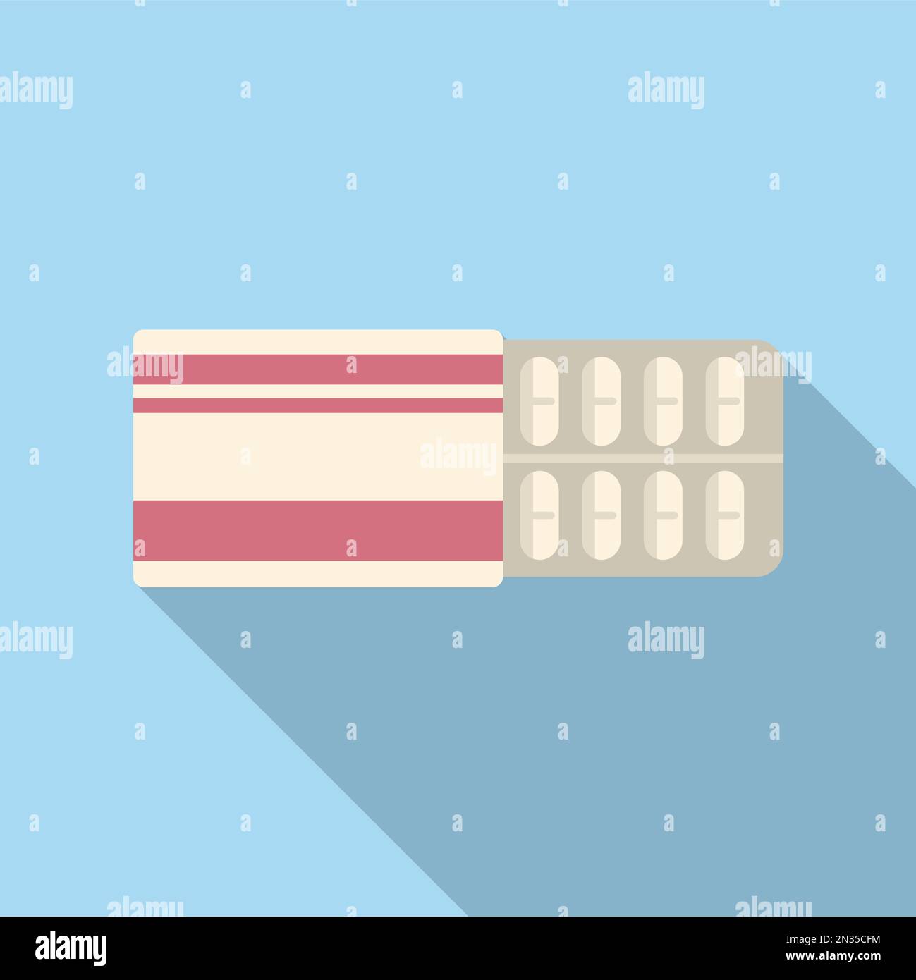 Pill Blister Icon Flat Vector Disease Bacteria Medical Immune Stock