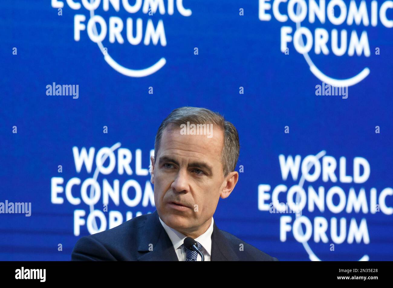 Governor of the Bank of England Mark Carney speaks during the panel ...