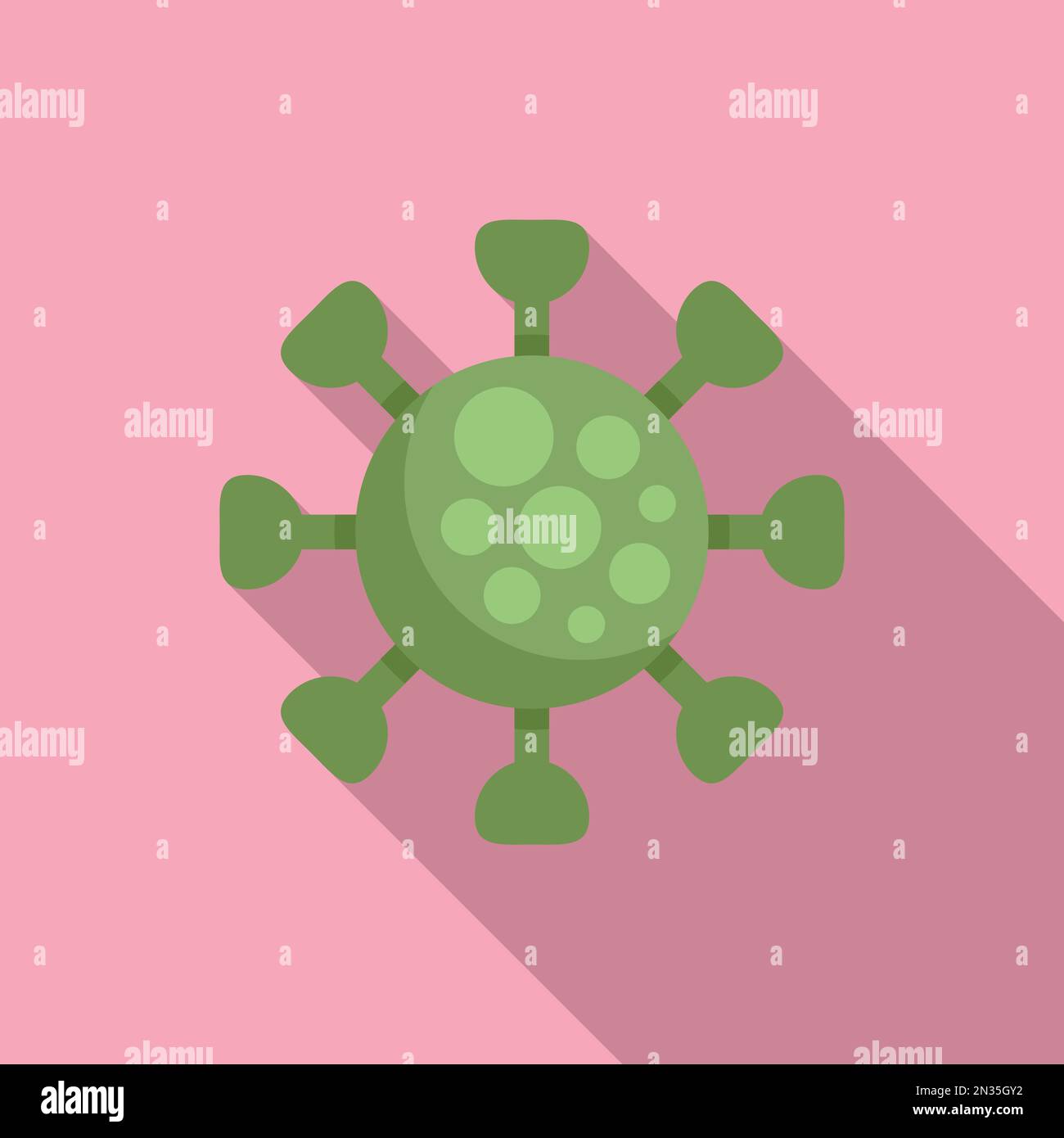 Virus Icon Flat Vector Bacteria Medicine Medical Immune Stock Vector