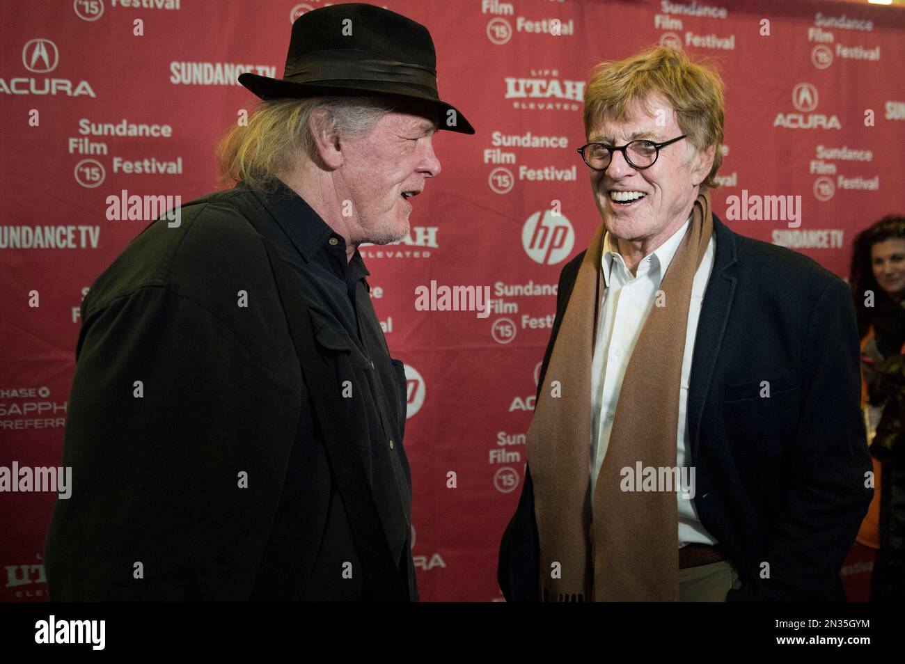 Actors Nick Nolte and Robert Redford attend the premiere of "A Walk In ...