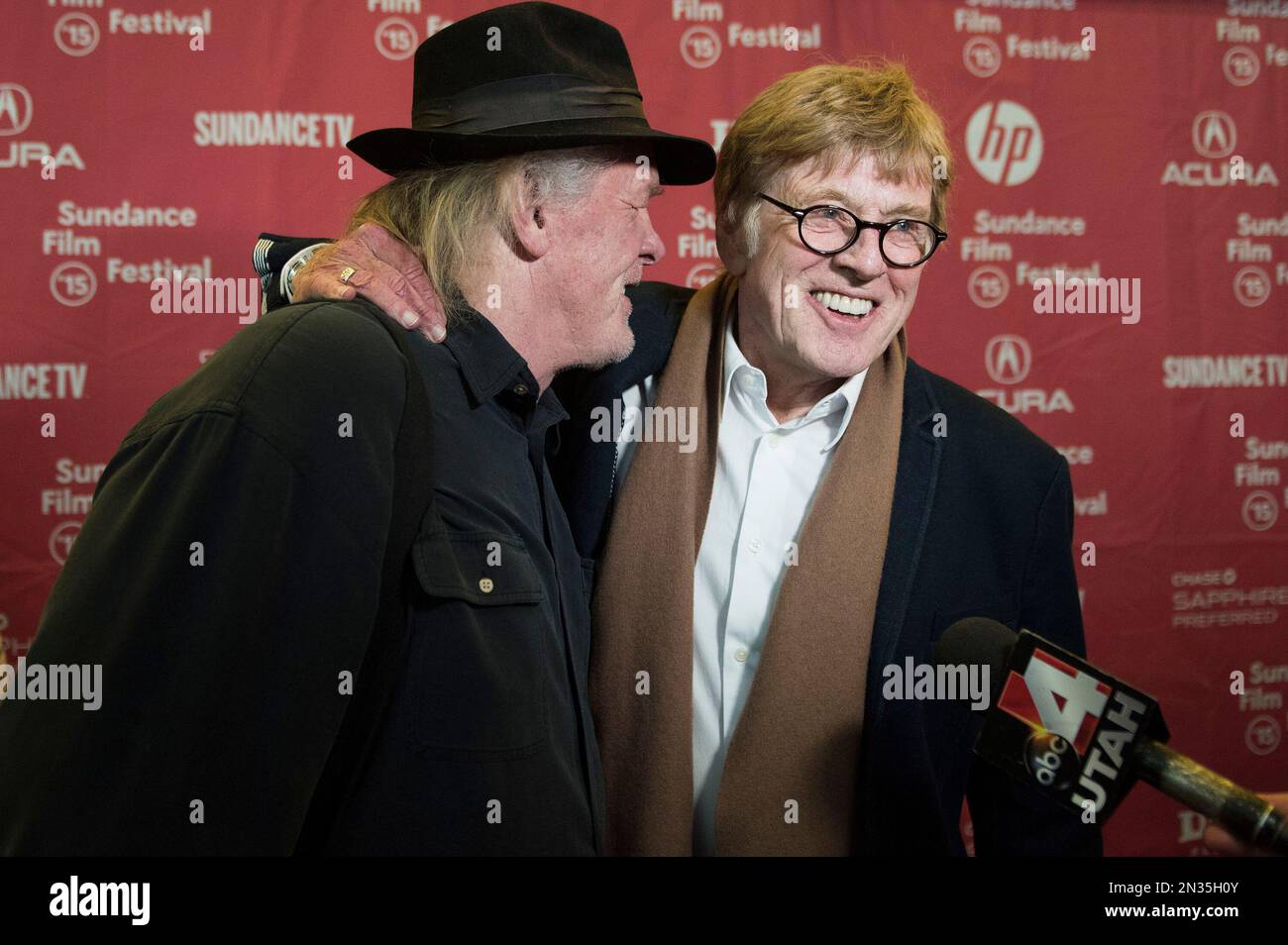Actors Nick Nolte, left, and Robert Redford attend the premiere of "A ...