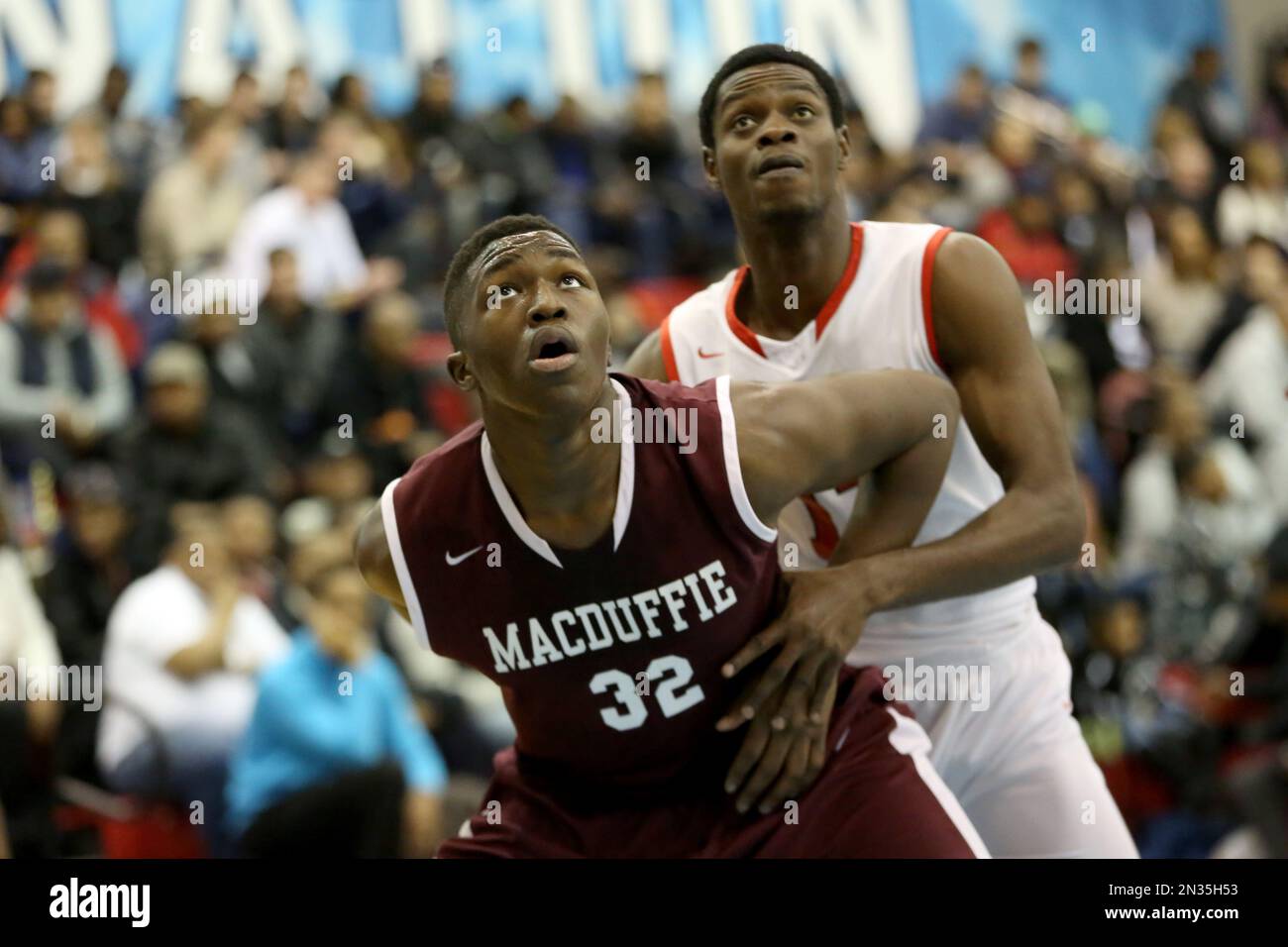 MacDuffie's Jordy Tshimanga #32 in action against Life Center during ...