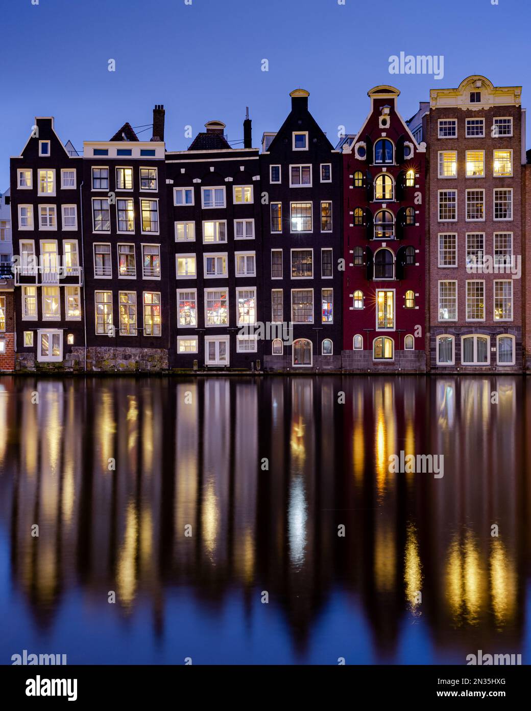 Amsterdam, The Netherlands - January 18, 2023: Cityscape of traditional ...
