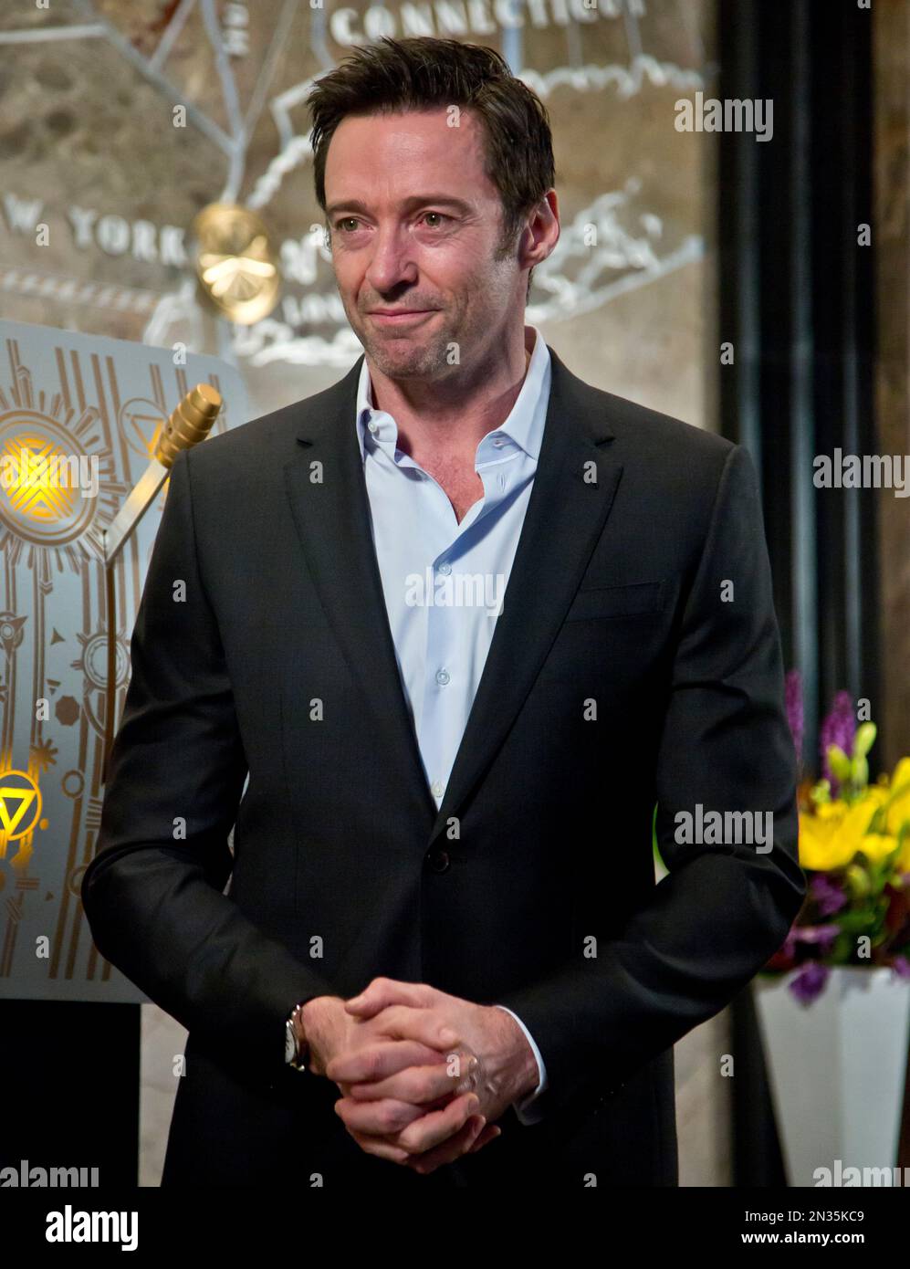 Australian actor Hugh Jackman poses for a photograph after joining ...