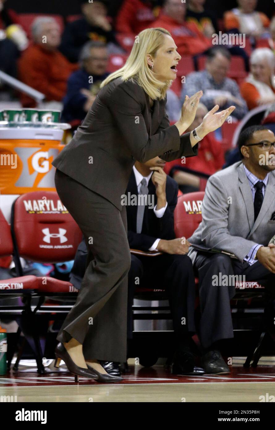 Maryland head coach Brenda Frese watches action in the first half of an ...
