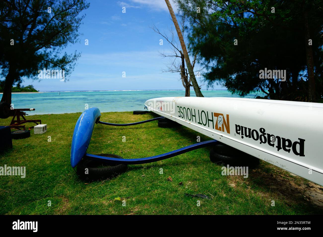Rarotonga Cook Islands - November 3 2010; Editorial-Outrigger canoe on ...