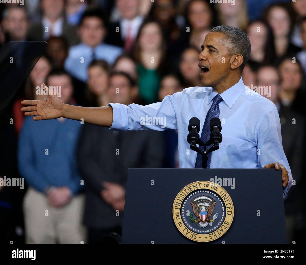 President Barack Obama speaks during a visit to the University of ...