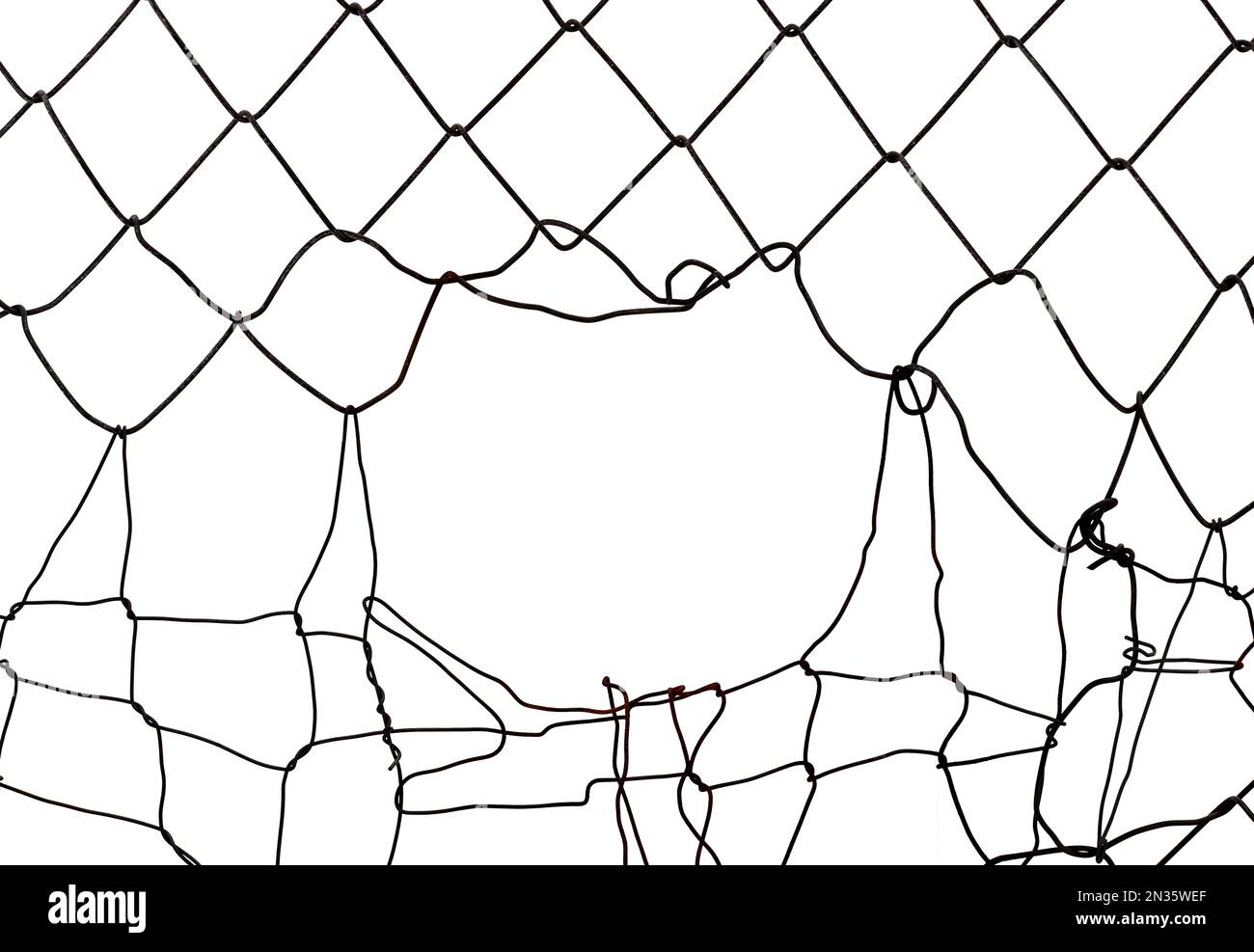 Hole in chain link fence hi-res stock photography and images - Alamy
