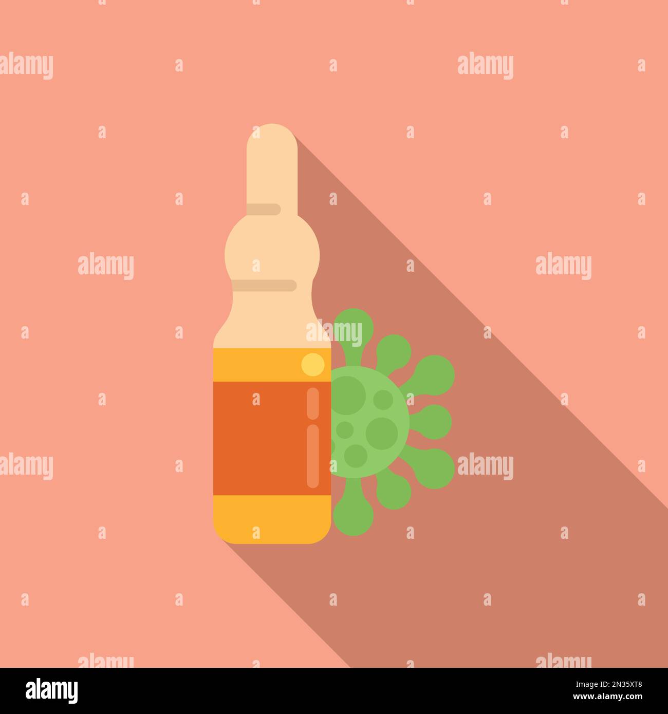 Virus immune icon flat vector. Drug disease. Pill bacterial Stock ...