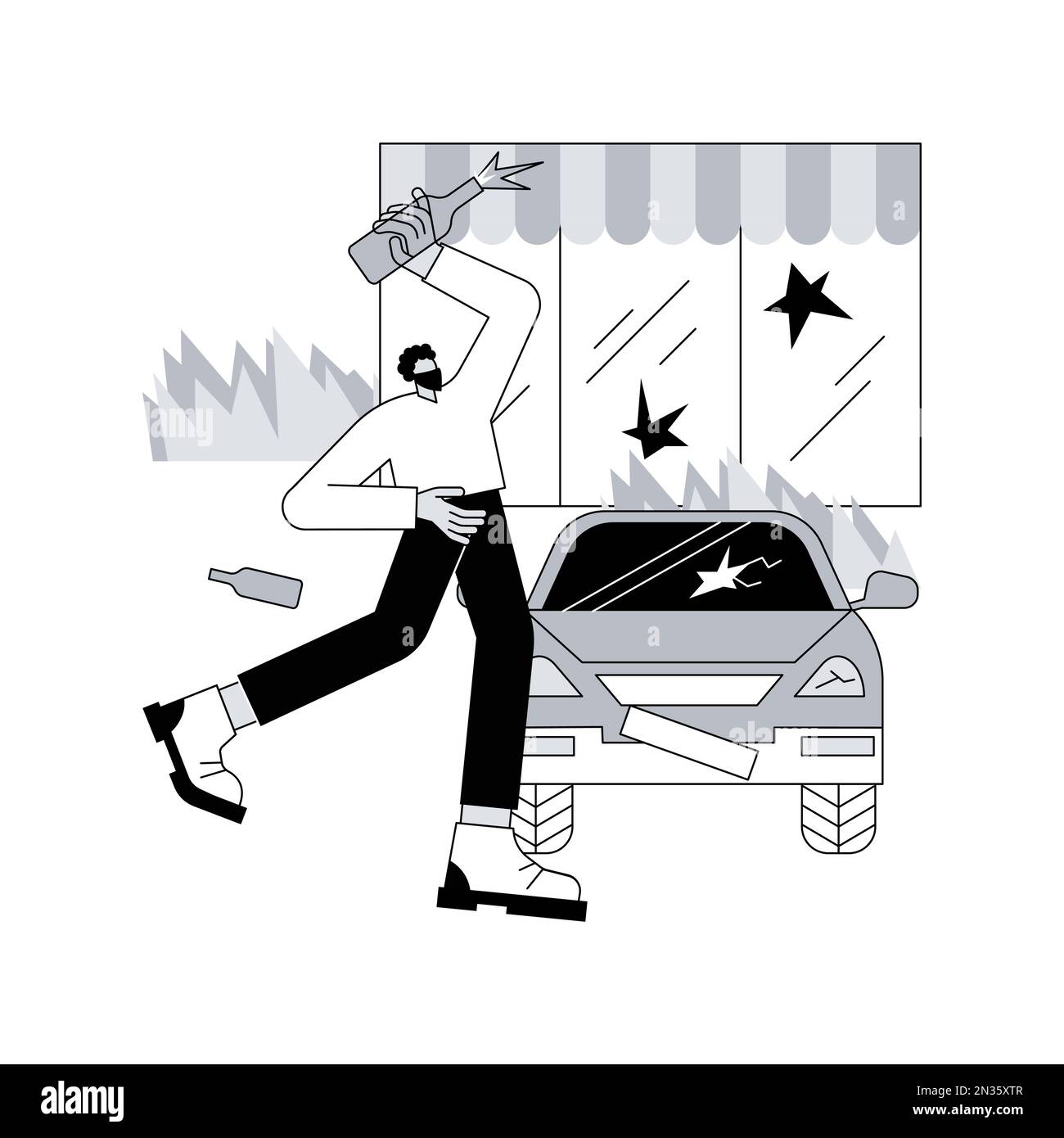 Looting abstract concept vector illustration. Public protest ...
