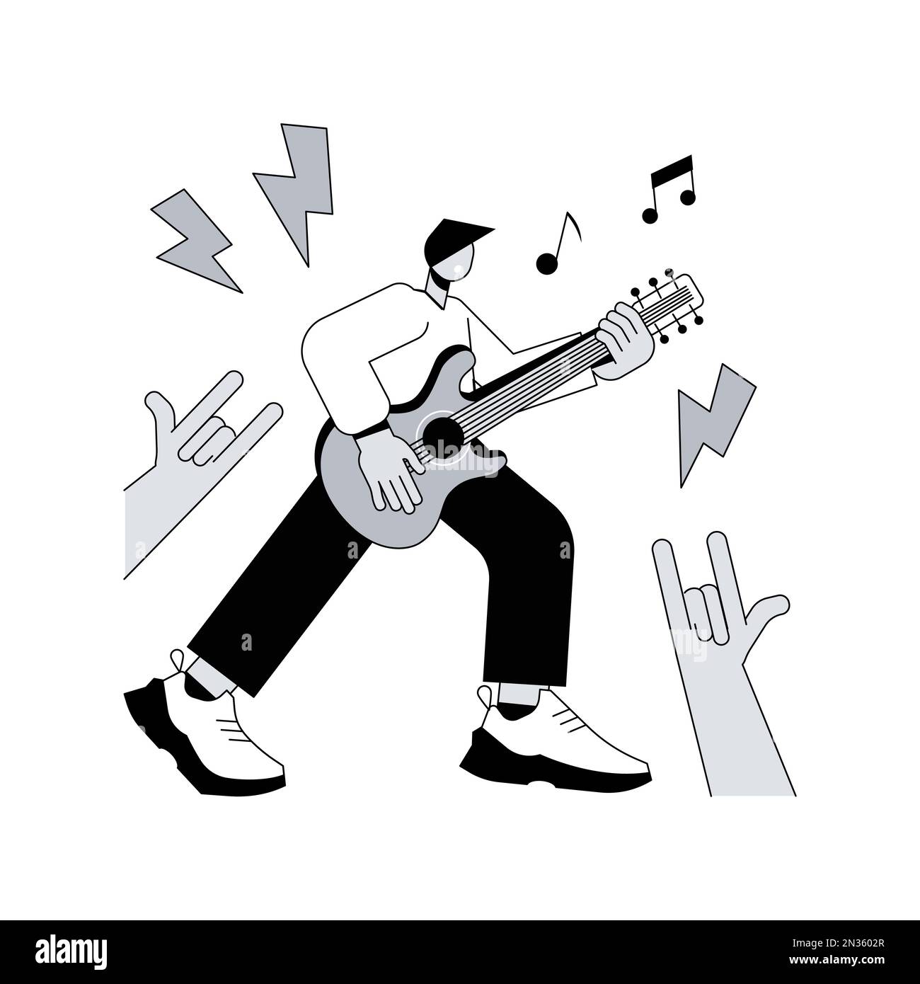 Rock music abstract concept vector illustration. Rock-and-roll concert ...