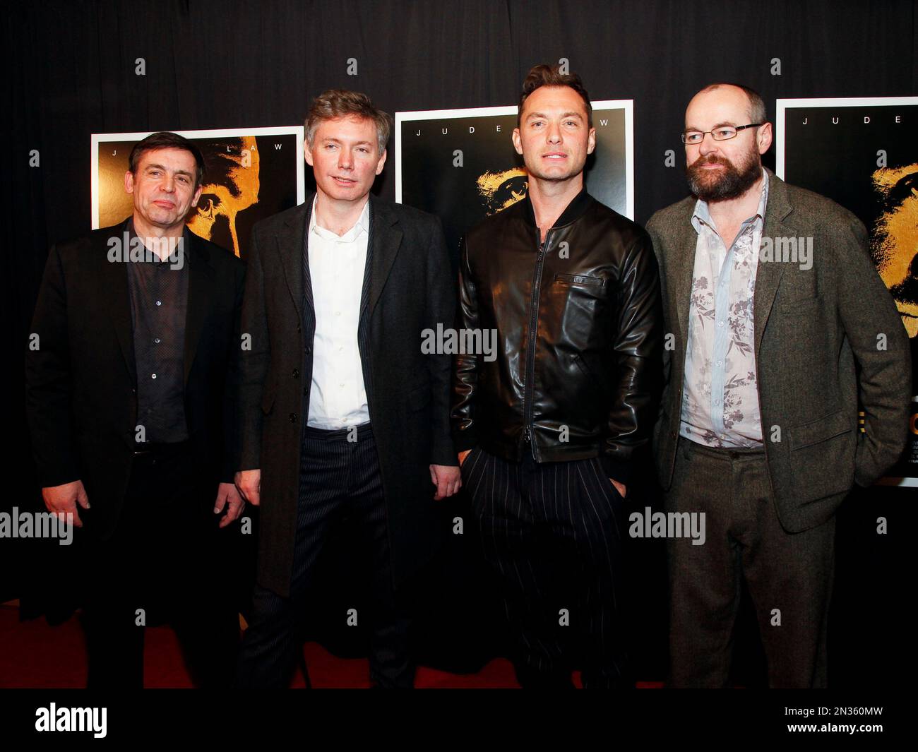 Charles Steel, from left, Kevin Macdonald, Jude Law and Dennis Kelly ...