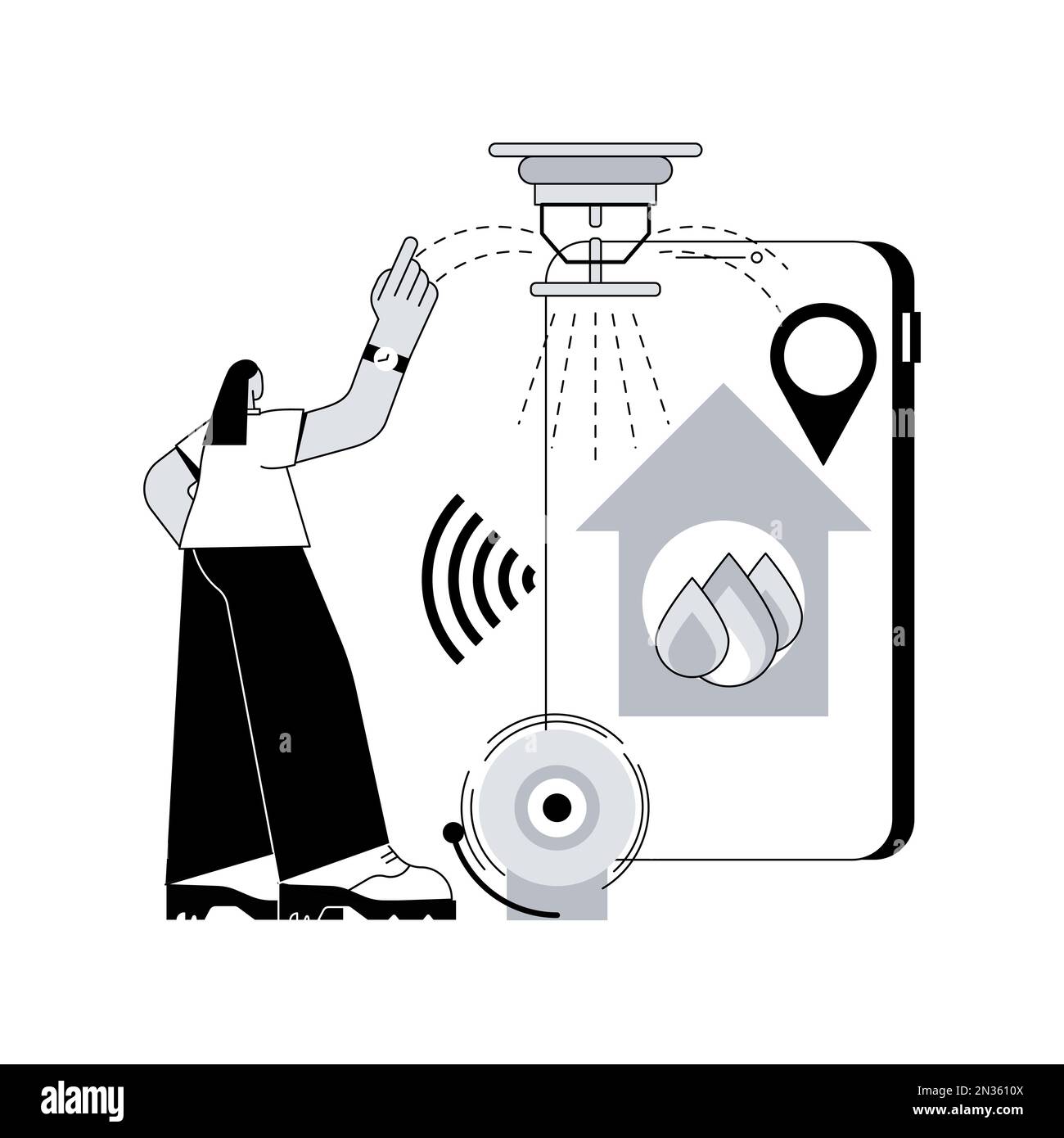 Fire alarm system abstract concept vector illustration. Fire alarm ...