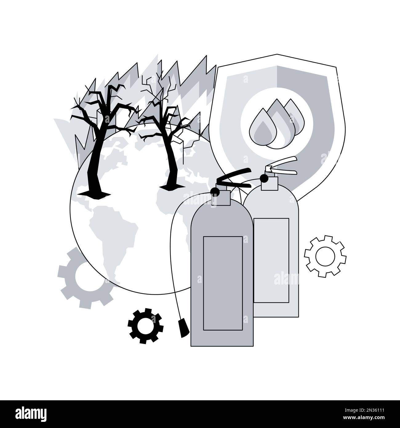 Fire protection abstract concept vector illustration. Fire alarm system ...