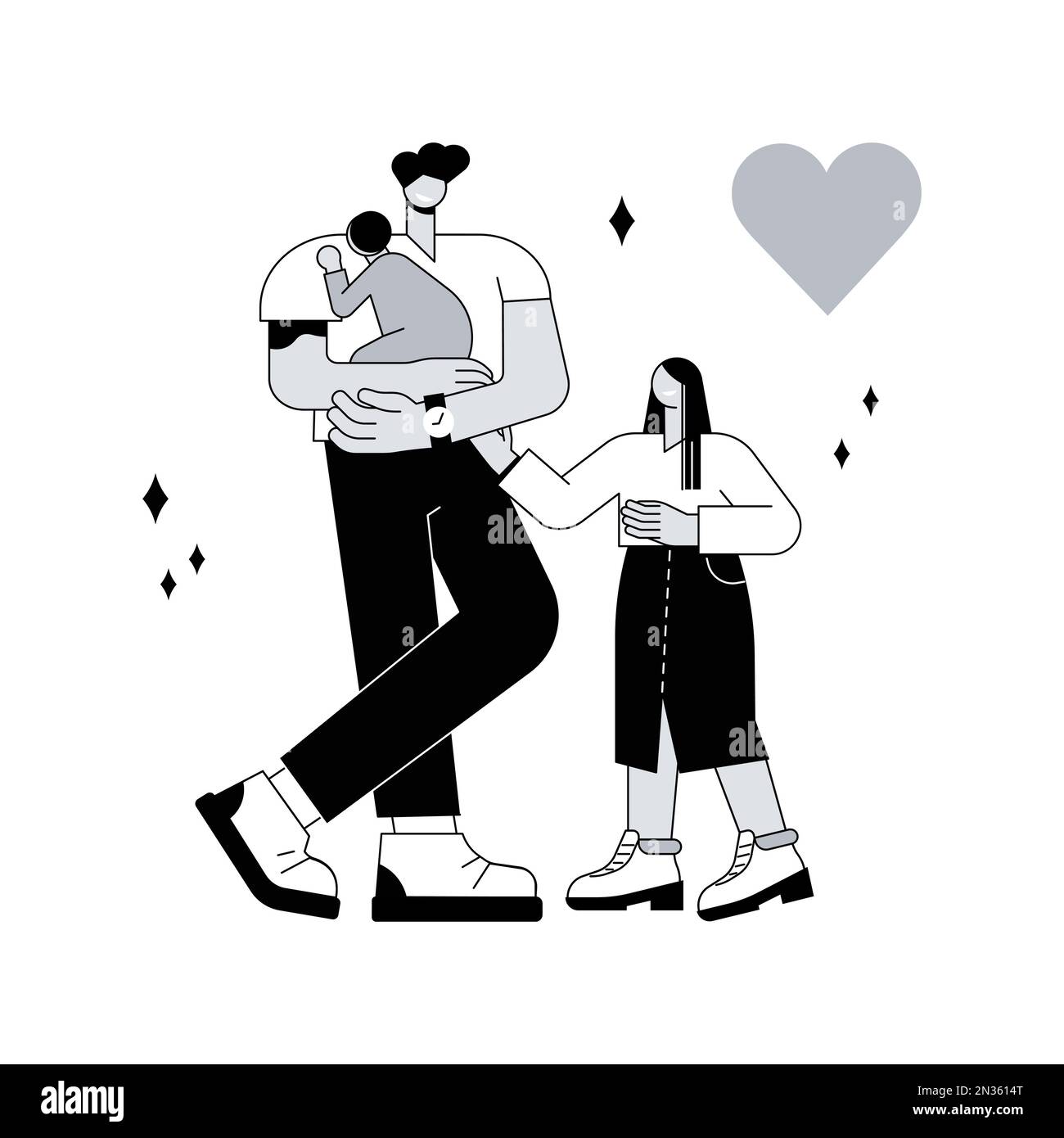 Single fathers abstract concept vector illustration. Single-parent ...