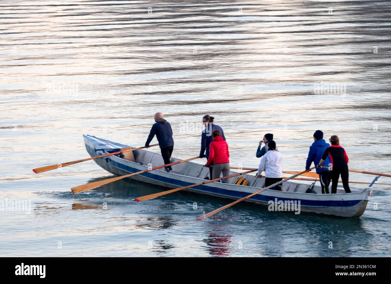 Rowing boat along the Po river, near Cremona Stock Photo - Alamy