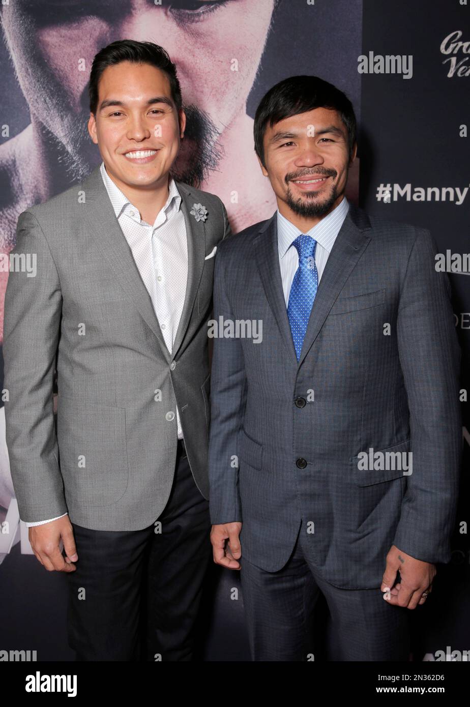 Director Ryan Moore and Manny Pacquiao attend the premiere of 'Manny ...