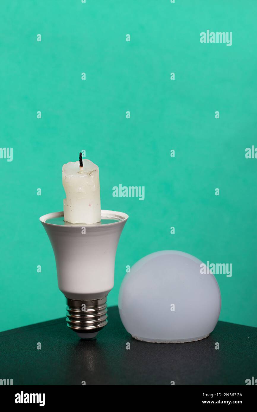 Light bulb with candle stub. Global ecology, International Energy ...