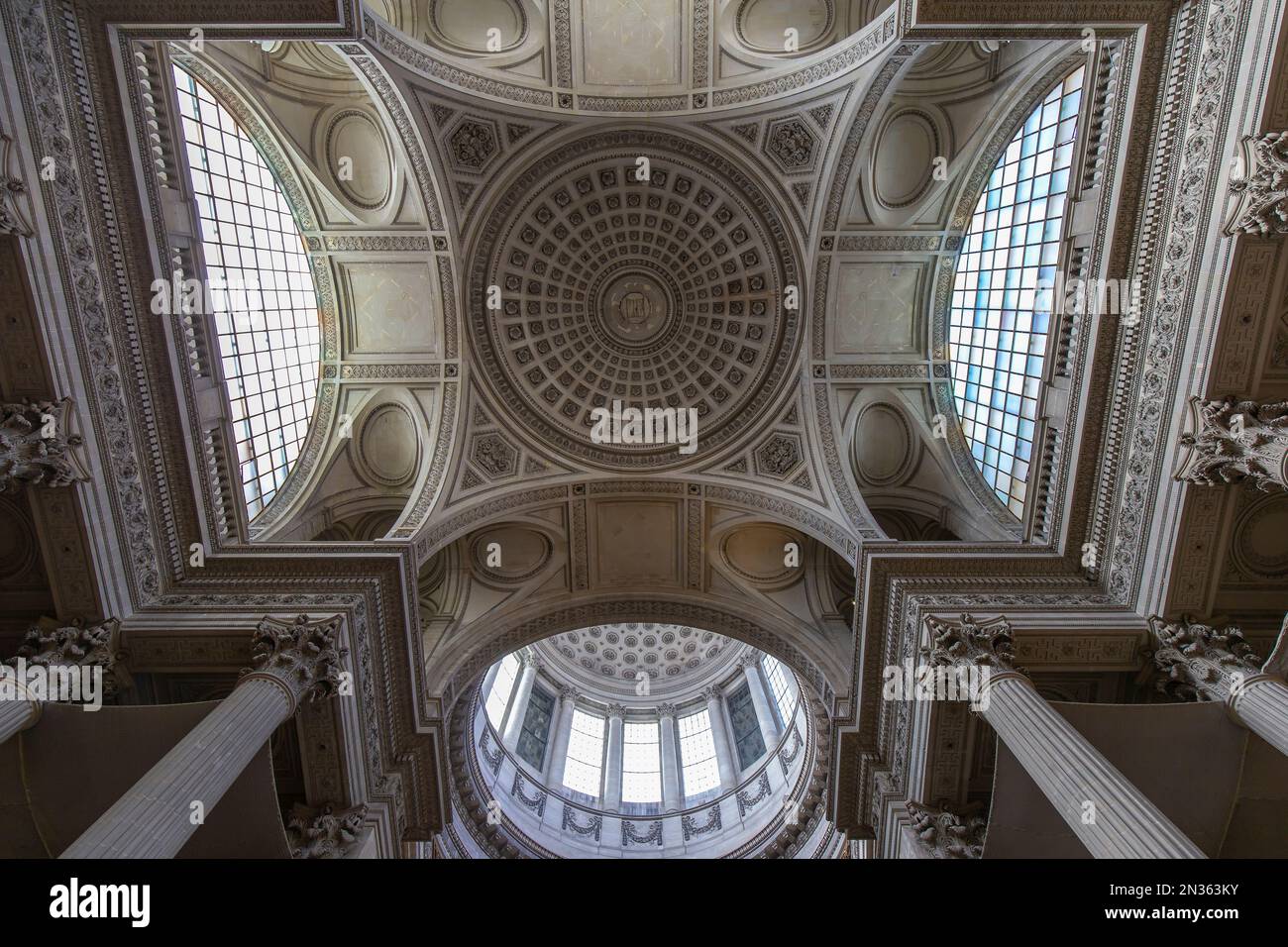 Paris, France - September 3, 2022: architectural detail of the Pantheon ...