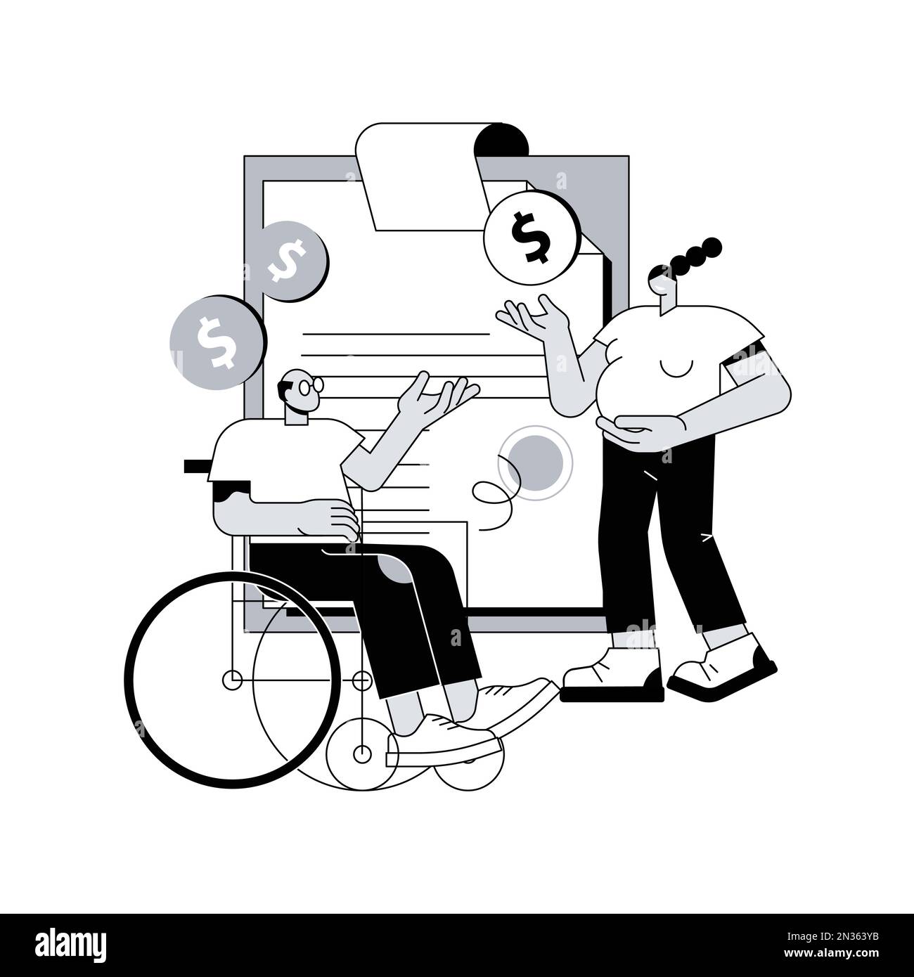 Leave on social grounds abstract concept vector illustration. Labour ...