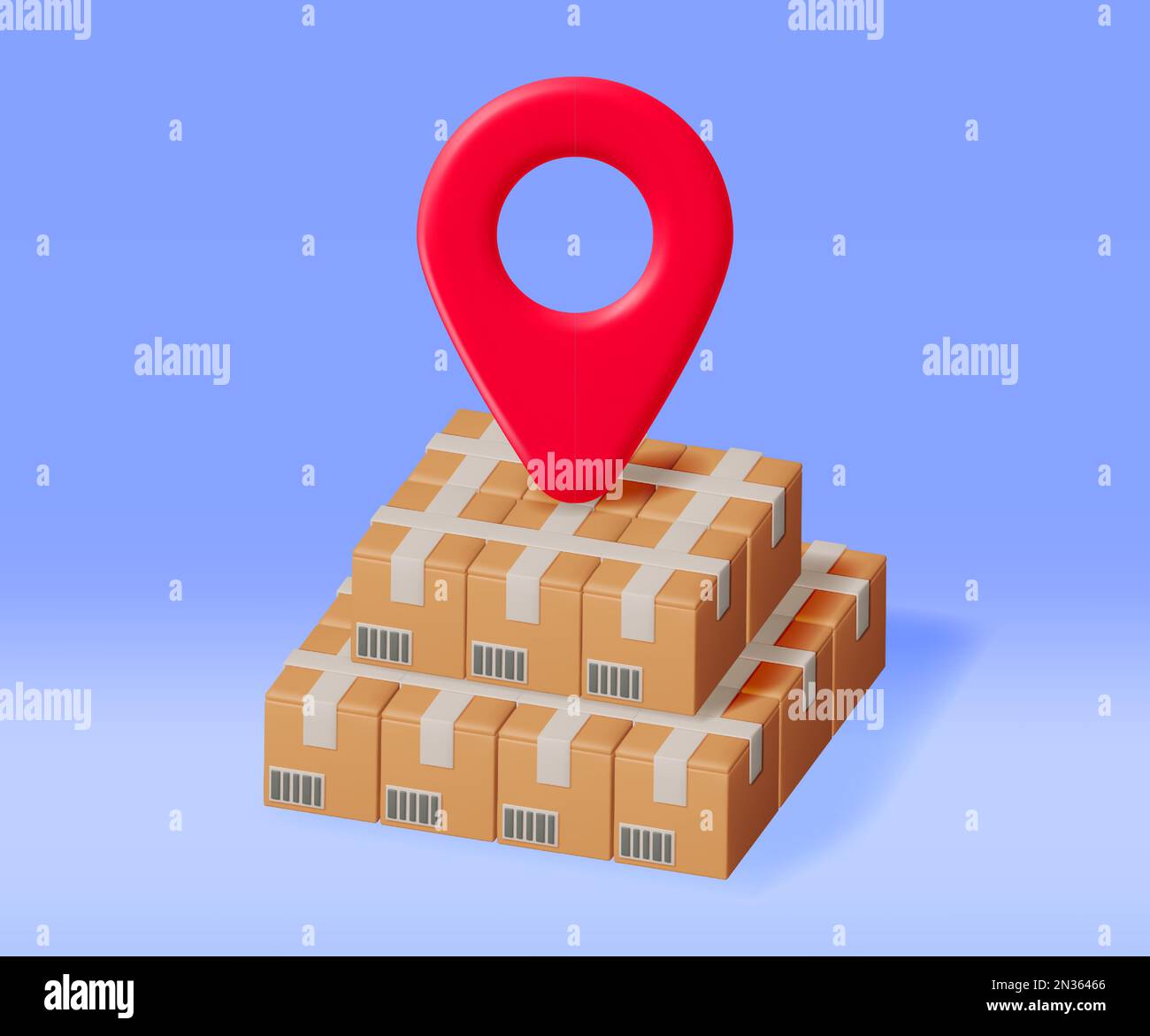 3D Carton Packaging Box with Location Pin Stock Vector Image & Art - Alamy