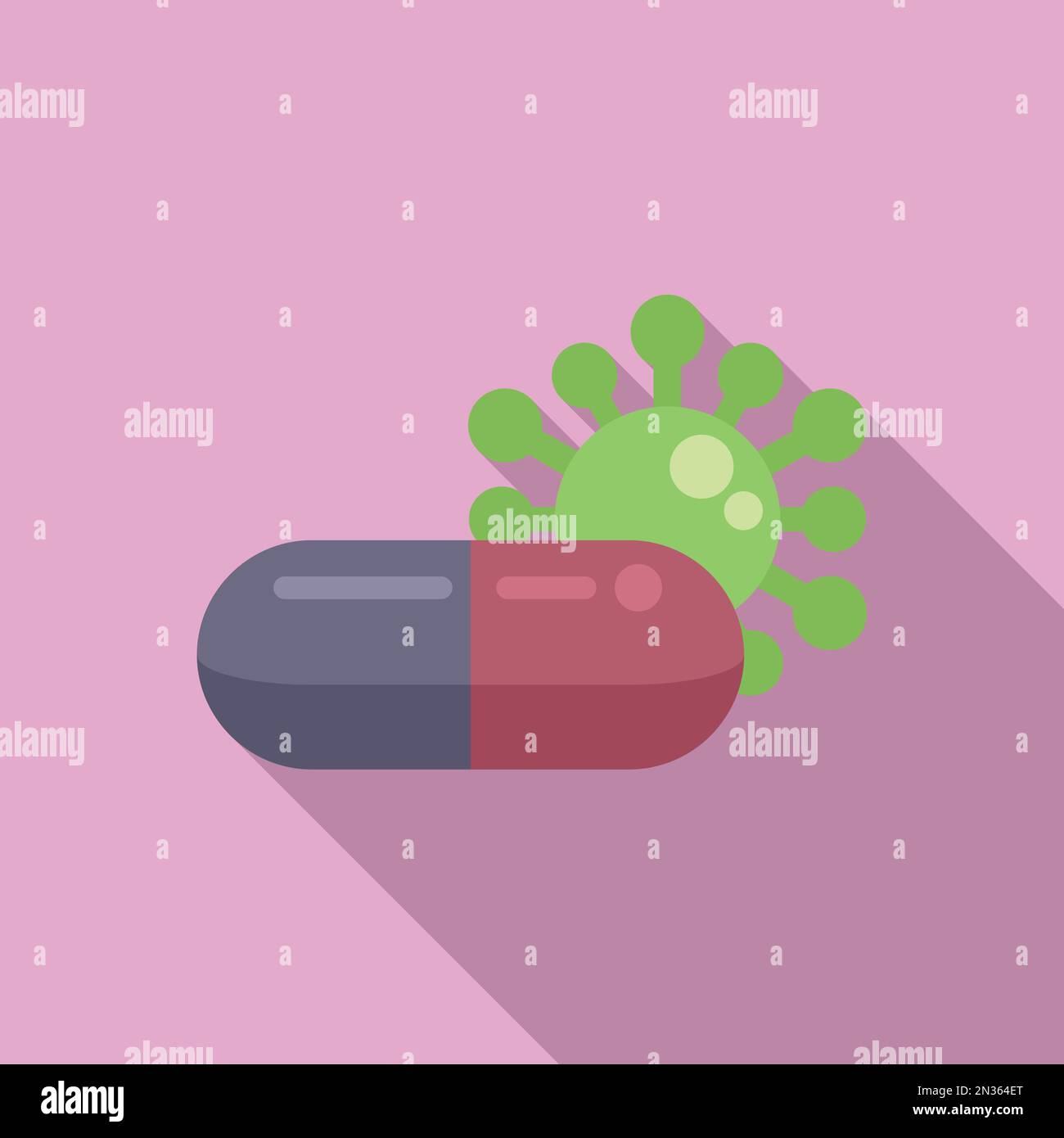 Antibiotic resistance capsule icon flat vector. Bacteria disease ...