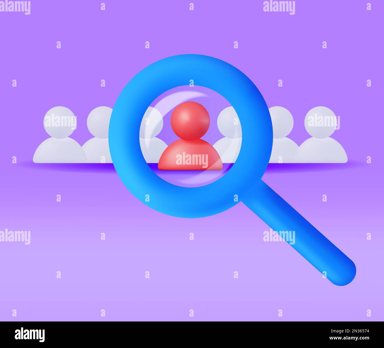 3D Magnifying Glass Chooses Red Unique Avatar Stock Vector Image & Art ...
