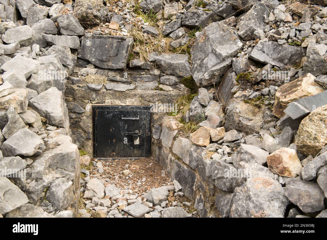 Steel gate only used by cavers in this Penwyllt area Brecon Beacons ...