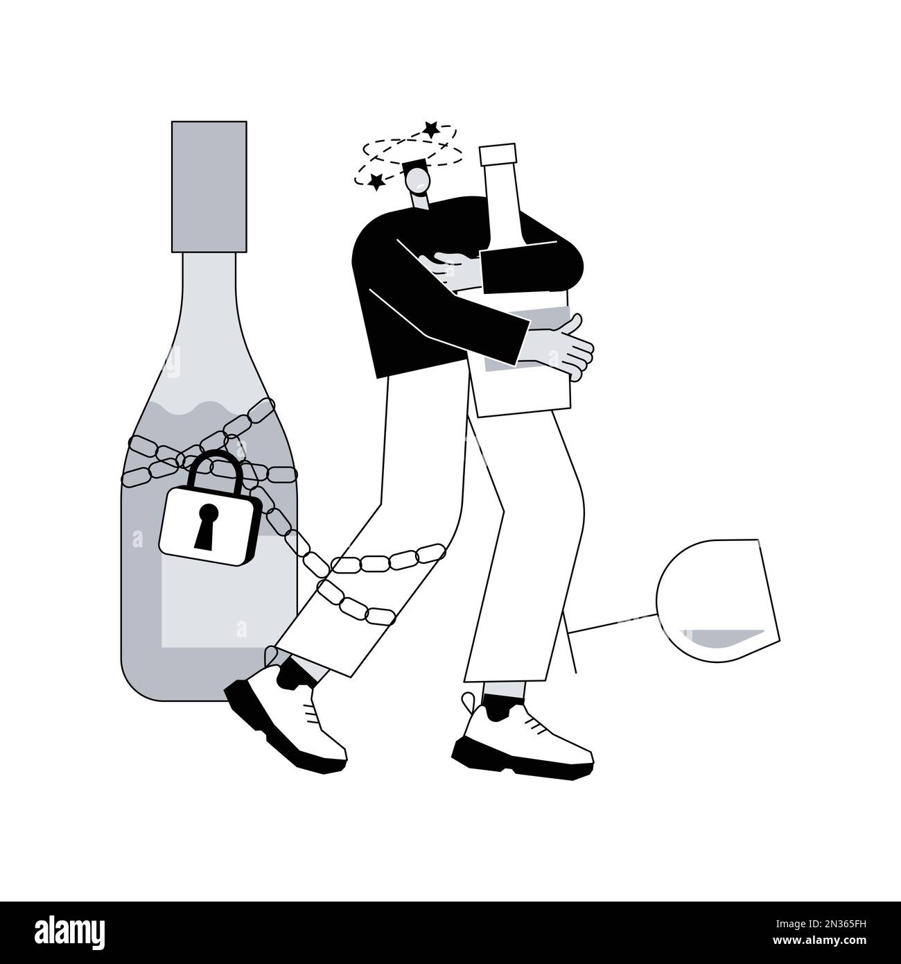 Alcoholism abstract concept vector illustration. Alcohol use disorder ...