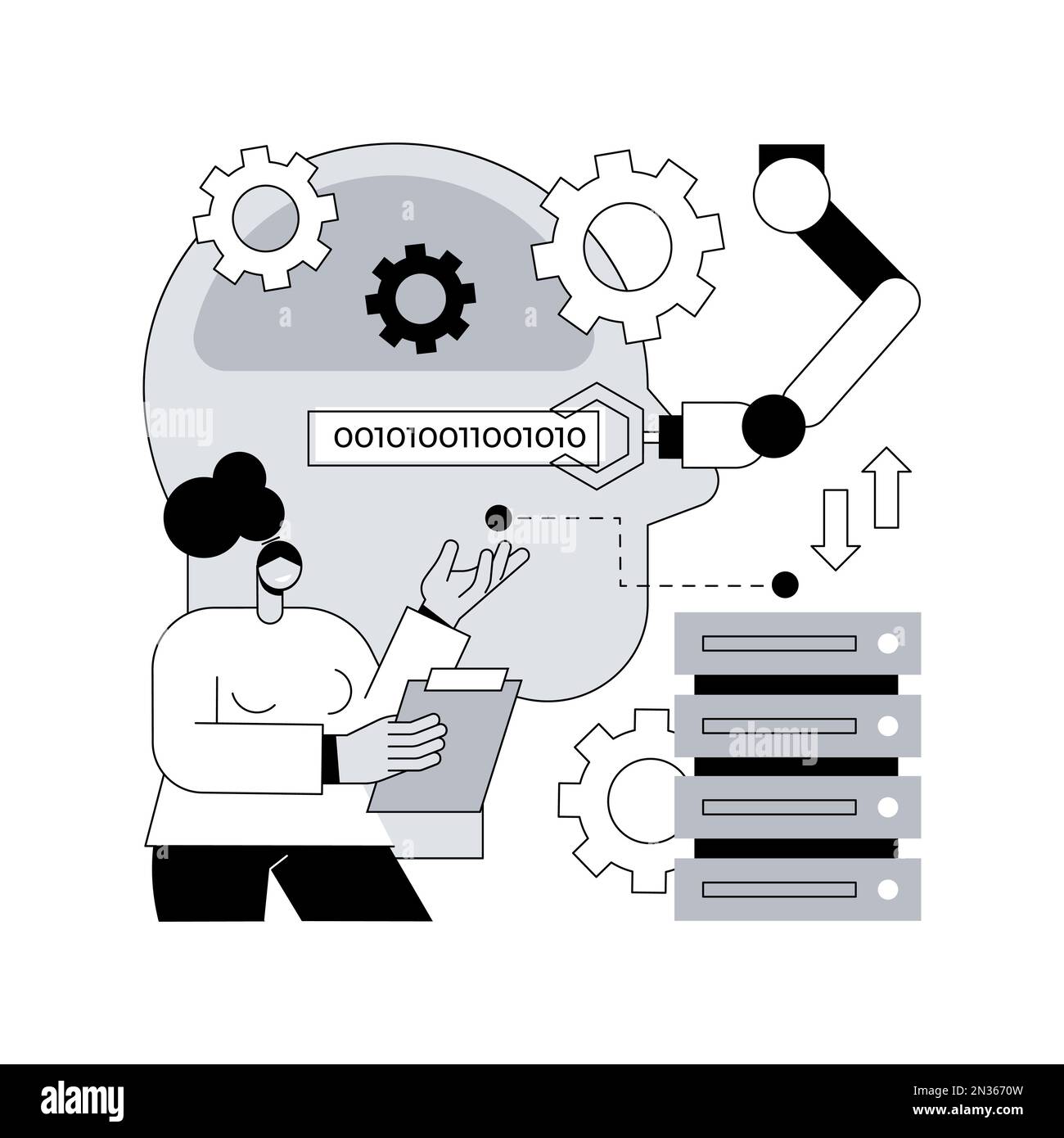 Artificial intelligence abstract concept vector illustration. Machine ...