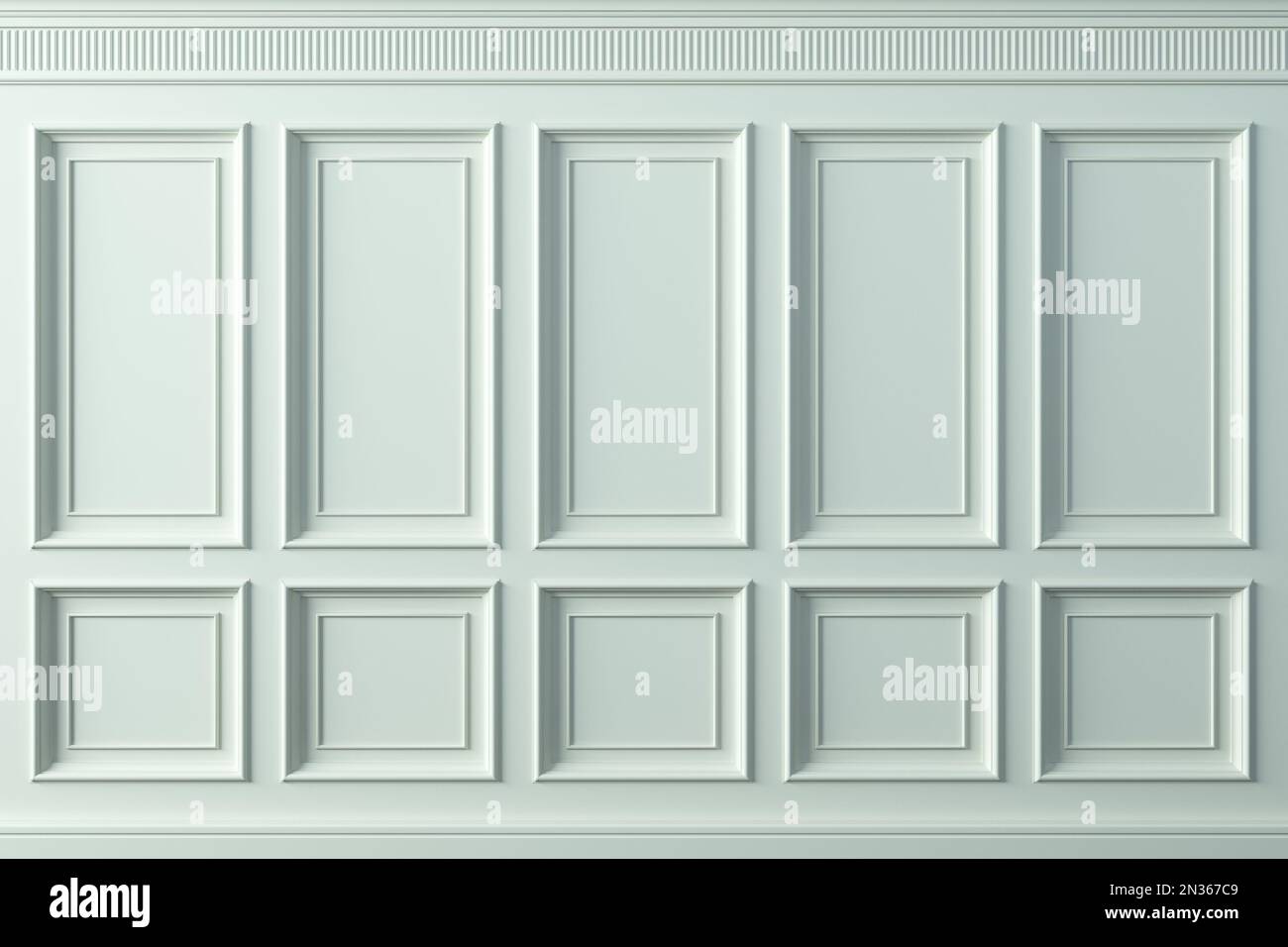 Classic wall of white wood panels. Design and technology Stock Photo ...