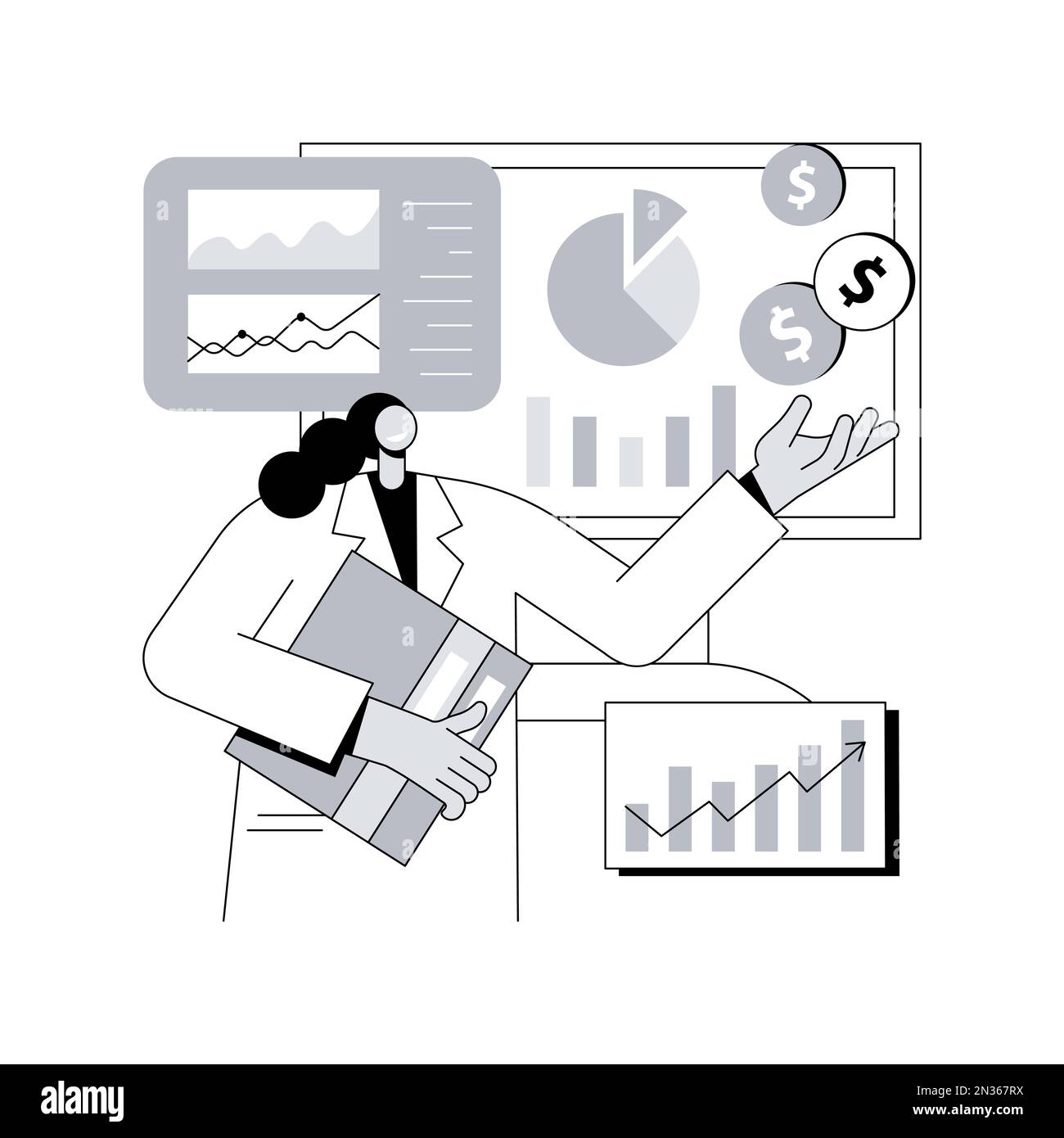 Financial Data Management Abstract Concept Vector Illustration Financial Services Software