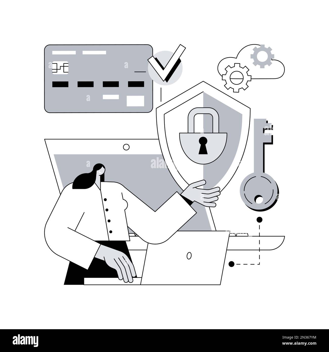 Cyber security software abstract concept vector illustration ...