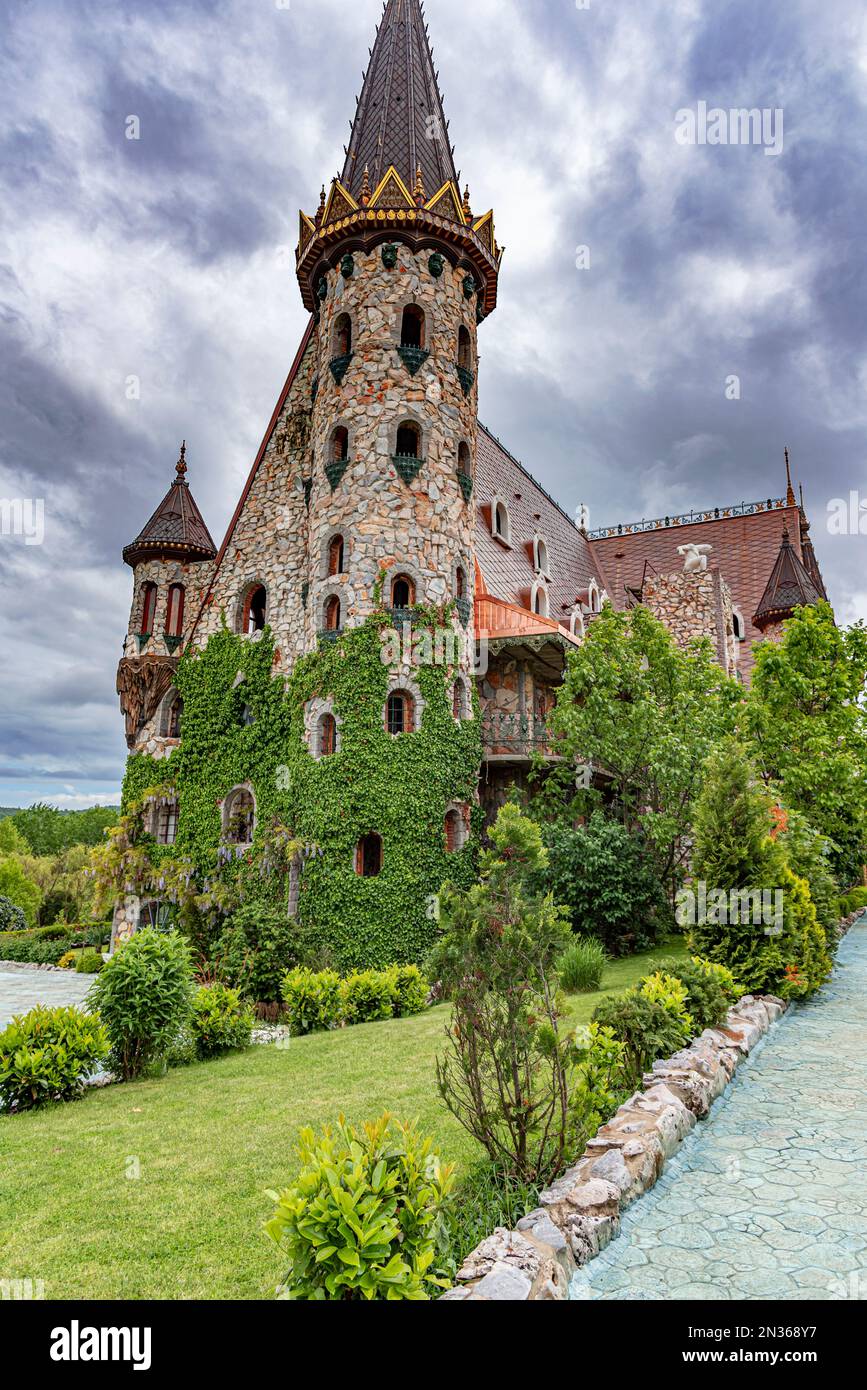 Castle towers in the village of Ravadinovo, Bulgaria. Medieval castle ...