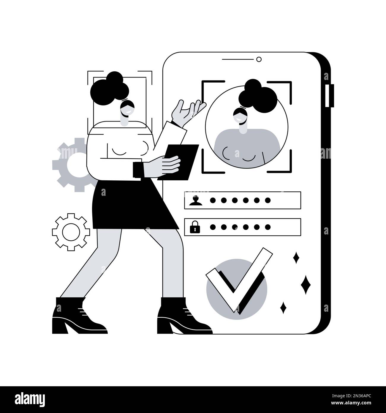 Verification Technologies Abstract Concept Vector Illustration Verification Process Data